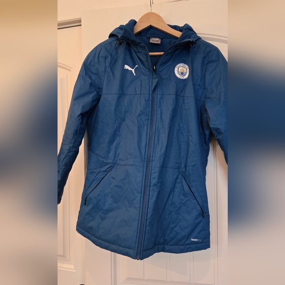 Puma | Jackets & Coats | Puma Manchester City Blue Winter Coat | Poshmark